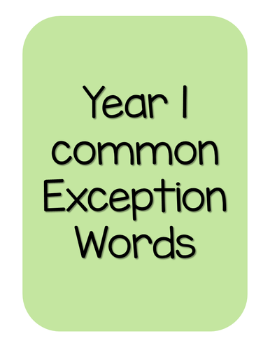 Year 1 Common Exception Words Flashcards with sentences | Teaching ...