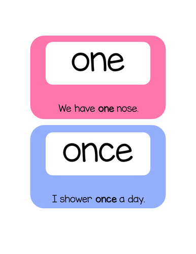 Year 1 Common Exception Words Flashcards with sentences | Teaching ...