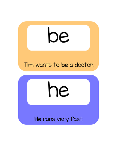 Year 1 Common Exception Words Flashcards with sentences | Teaching ...