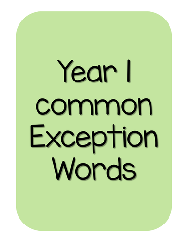 Year 1 Common Exception Words Flashcards with sentences | Teaching ...