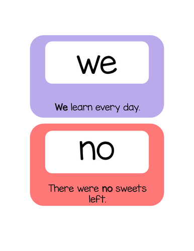Year 1 Common Exception Words Flashcards with sentences | Teaching ...