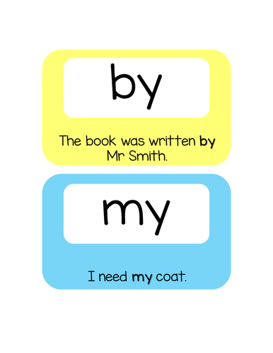 Year 1 Common Exception Words Flashcards with sentences | Teaching ...