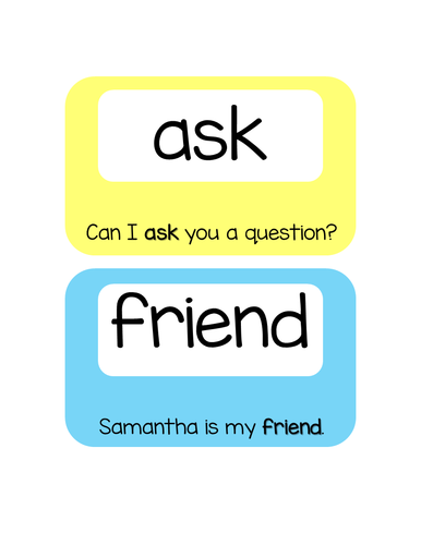 Year 1 Common Exception Words Flashcards with sentences | Teaching ...