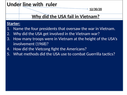 US involvement in the Vietnam War, 1954-75 | Teaching Resources