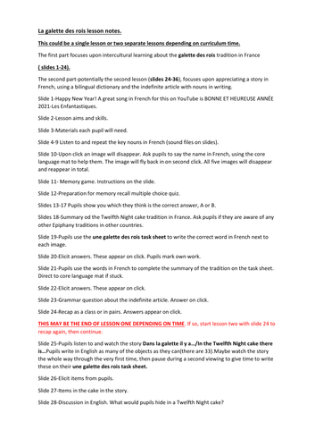 Une galette des rois lesson pack. | Teaching Resources