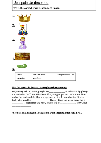 Une galette des rois lesson pack. | Teaching Resources