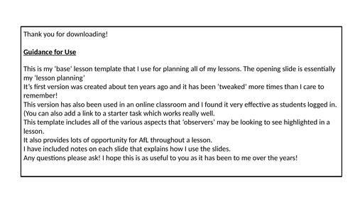 Lesson Planning Template - PowerPoint | Teaching Resources