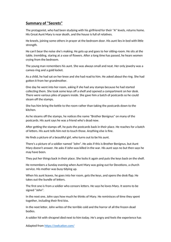 10 iGCSE short stories (ppts and other materials) | Teaching Resources