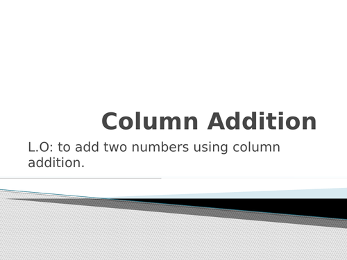 Column Addition PowerPoint | Teaching Resources