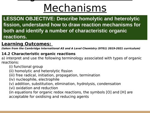 Organic Chemistry #3: Organic Reactions and Mechanisms (Slides and ...
