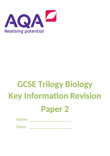 AQA Science Trilogy Paper 2 revision booklets | Teaching Resources