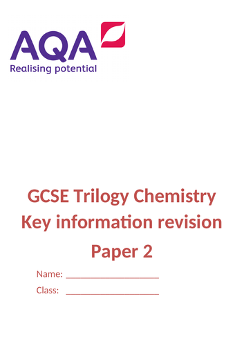 AQA Science Trilogy Paper 2 revision booklets | Teaching Resources