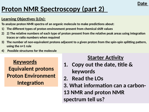 Proton NMR Spectroscopy (Part 2) | Teaching Resources