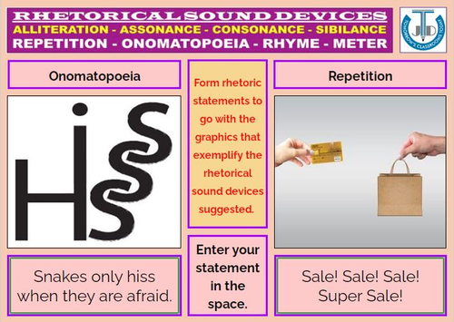 SOUND DEVICES - ALLITERATION, ONOMATOPOEIA, REPETITION, RHYME, METER ...