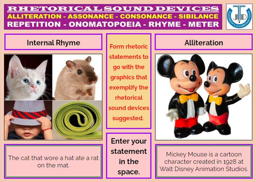 SOUND DEVICES - ALLITERATION, ONOMATOPOEIA, REPETITION, RHYME, METER ...
