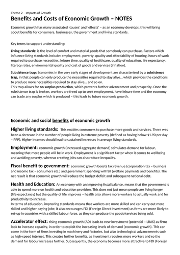 17. Costs and Benefits of Economic Growth (Slides, Activities ...