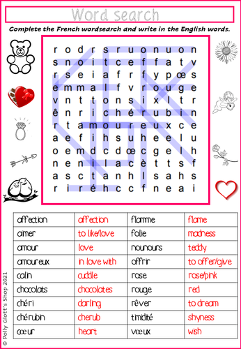 French Valentine's Day Year 7 La Saint Valentin | Teaching Resources