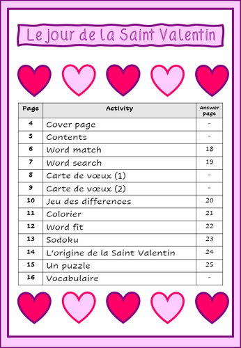 French Valentine's Day Year 7 La Saint Valentin | Teaching Resources