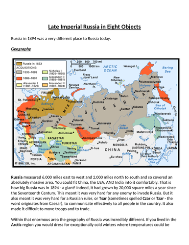 Russia in 1900 in 8 Objects | Teaching Resources