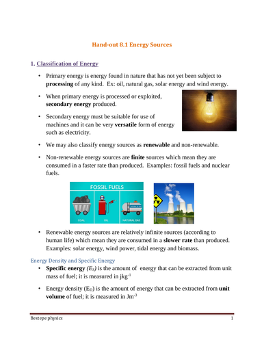 IB Energy Sources | Teaching Resources