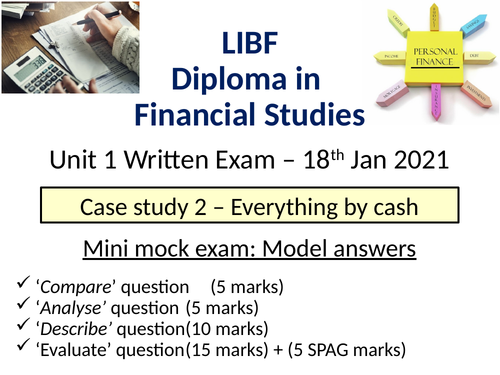FINANCE LIBF CeFS U1 Exam Jan 2021: Case study 2 | Teaching Resources