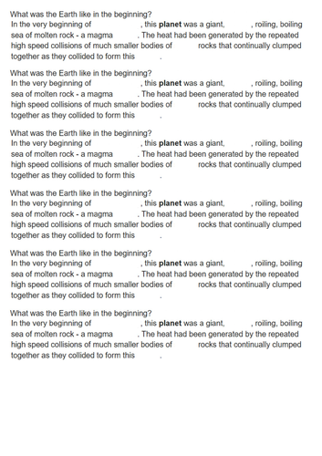 Earth Story lessons 1 and 2 The Big Bang Theory and Evolution lessons ...