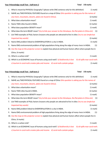 China vs India WHOLE TOPIC LESSONS and Assessments | Teaching Resources