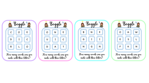 Boggle Cards | Teaching Resources