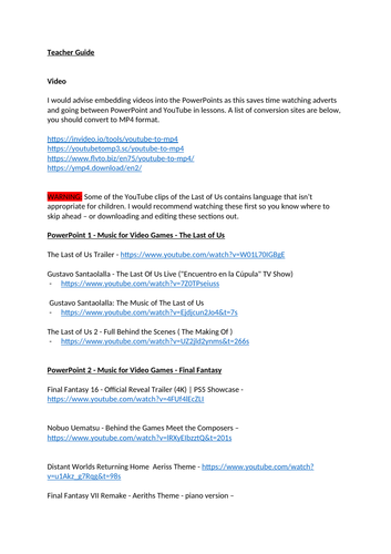 Music for Video Games - KS3 | Teaching Resources