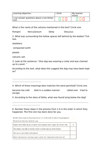 Escape to Pompeii class guided reading | Teaching Resources