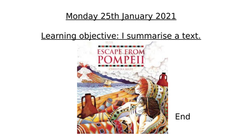 Escape to Pompeii class guided reading | Teaching Resources