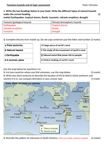 Bundle of KS3 Tectonic hazards lessons and assessment tasks | Teaching ...