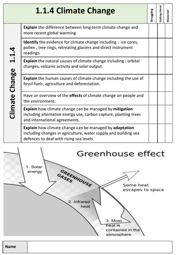 AQA GCSE Climate Change Revision Booklet. | Teaching Resources