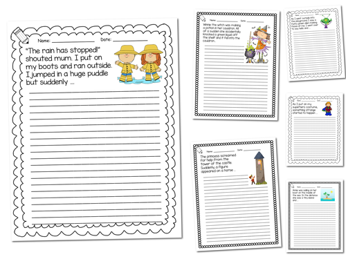 KS1/KS2 Literacy: Creative writing story starter worksheets | Teaching ...