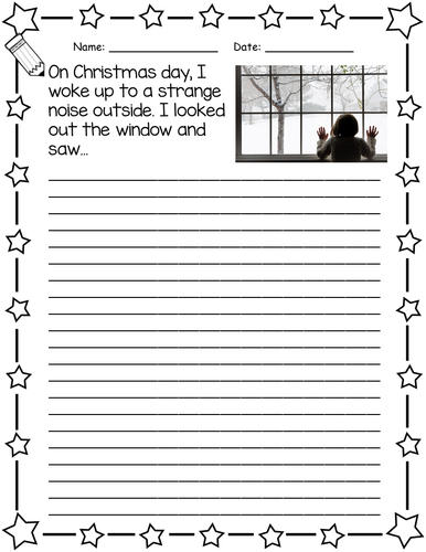 KS1/KS2 Literacy: Christmas Creative writing story starter worksheets ...