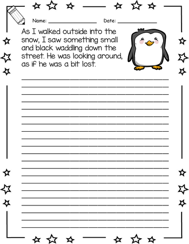 KS1/KS2 Literacy: Christmas Creative writing story starter worksheets ...