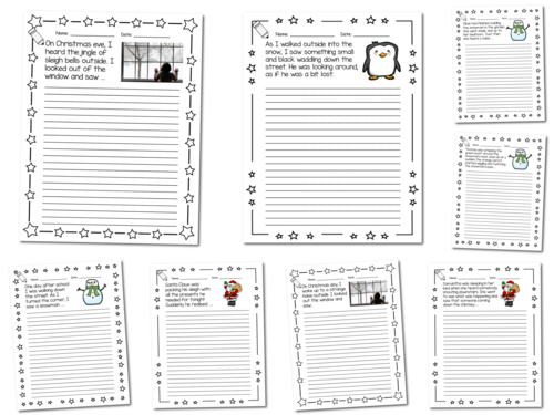 KS1/KS2 Literacy: Christmas Creative writing story starter worksheets ...