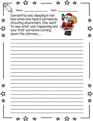 KS1/KS2 Literacy: Christmas Creative writing story starter worksheets ...