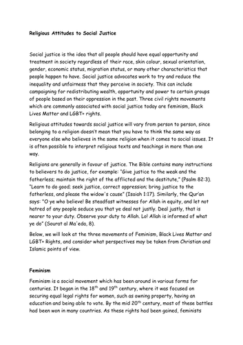 Religion + Social Justice | Teaching Resources