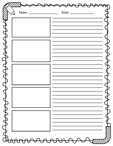 Primary Writing Paper with picture boxes and without (differentiated ...