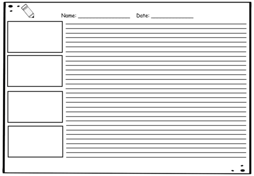 Primary Writing Paper with picture boxes and without (differentiated ...