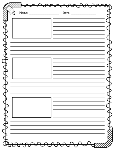 Primary Writing Paper with picture boxes and without (differentiated ...