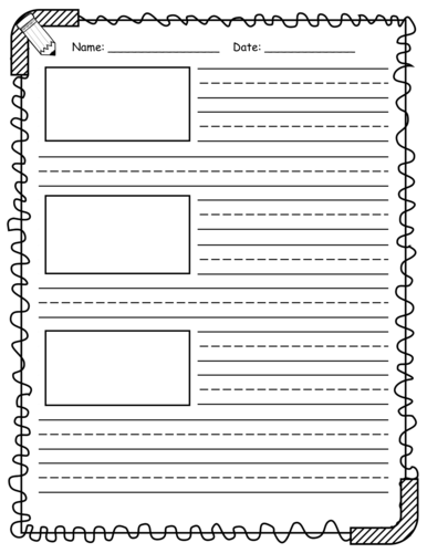 Primary Writing Paper with picture boxes and without (differentiated ...
