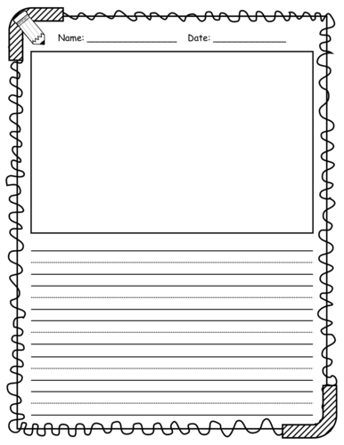Primary Writing Paper with picture boxes and without (differentiated ...