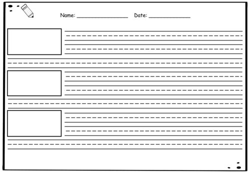 Primary Writing Paper with picture boxes and without (differentiated ...
