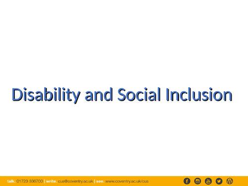 Disability and Social Inclusion | Teaching Resources