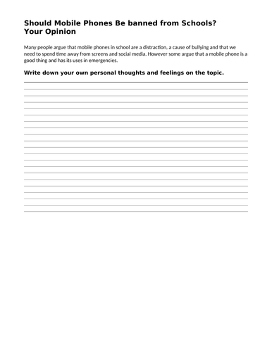 Ultimate Discussion Pack: Pros and Cons of Mobile Phones in Schools ...