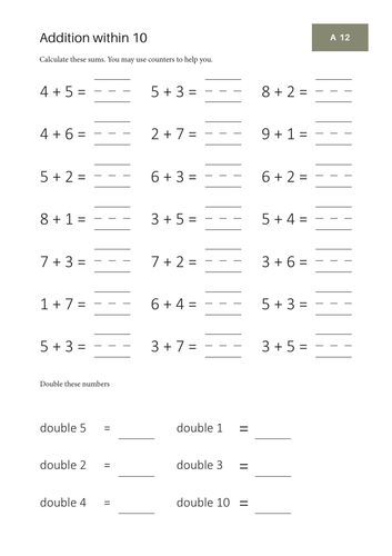 Mathematics Calculations Workbook Year1 / Year 2 | Teaching Resources