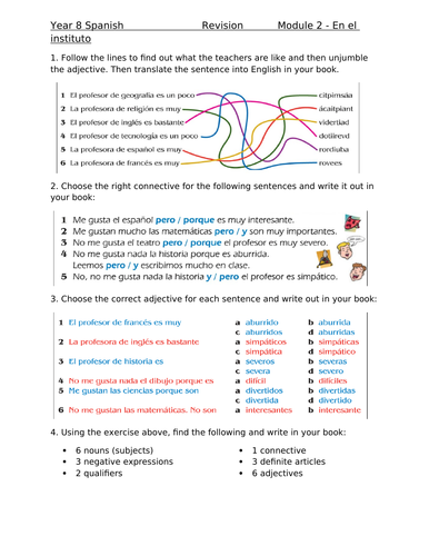 Mira 1 - Module 2 En el instituto - Units 1-5 | Teaching Resources