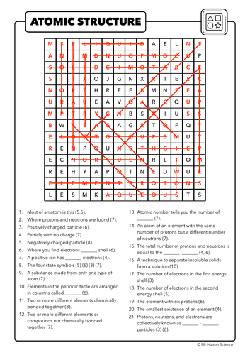 Atomic Structure & Periodic Table Revision Word Search | Teaching Resources